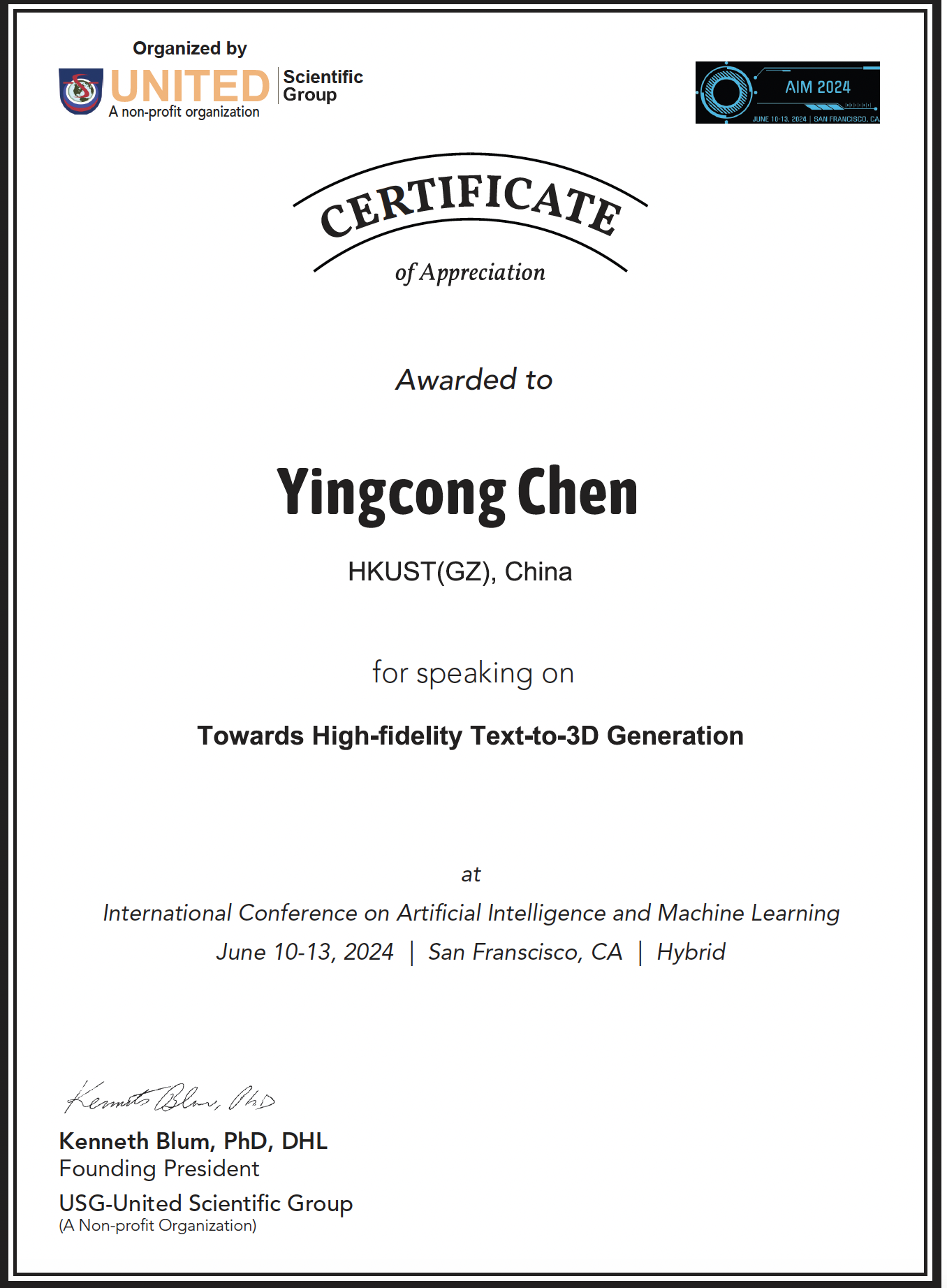 Invited Talk: International conference on Artificial Intelligence & Machine Learning (AIM-2024 ...